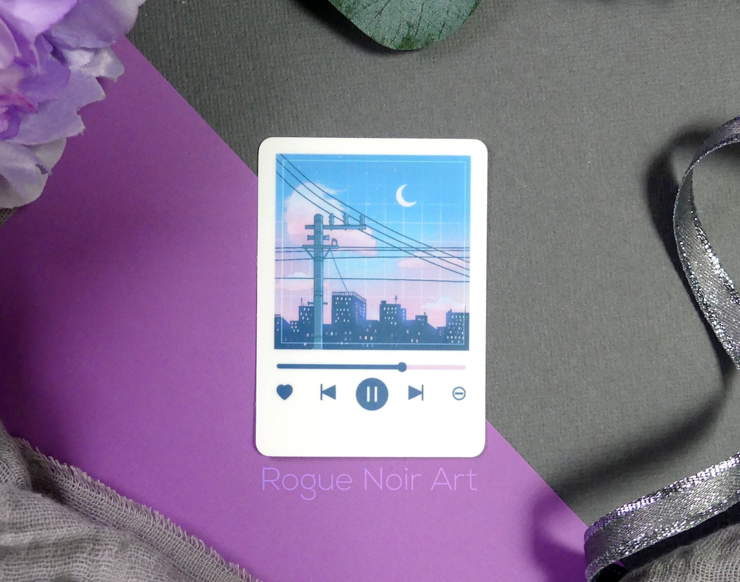 Aesthetic Lofi Sticker: Dreamy Music Player | Matte Laminated | Chill ...