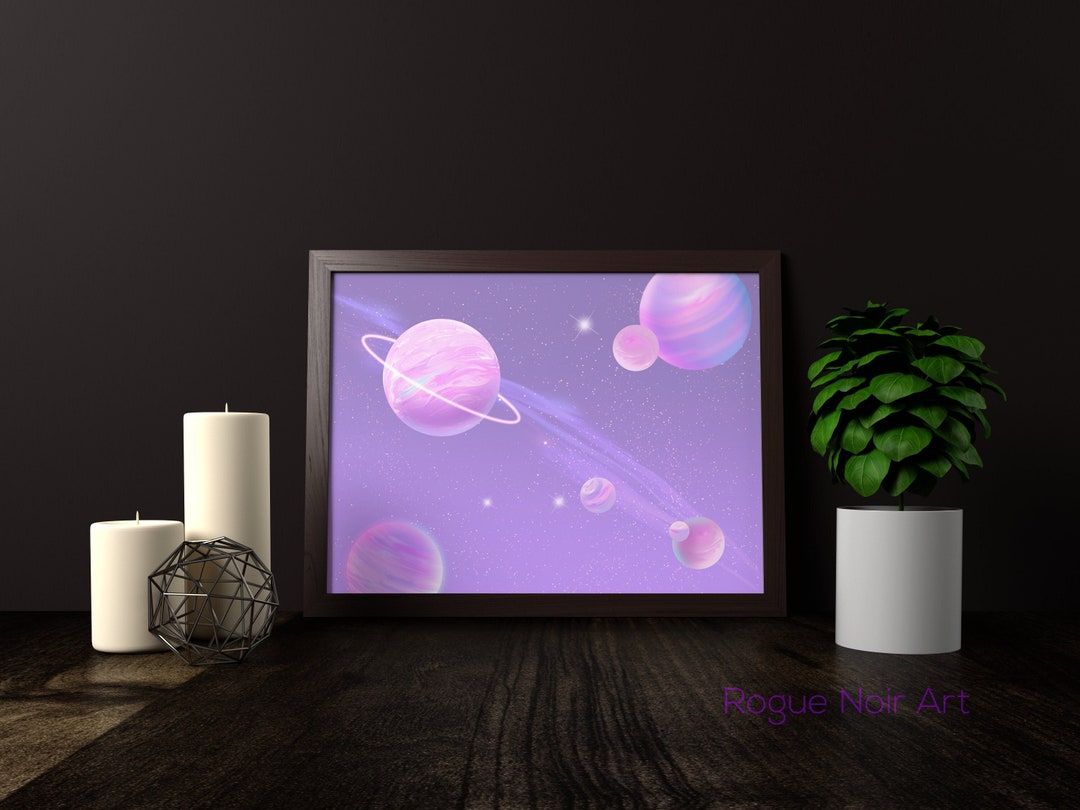 Pastel Planets Art Print: Dreamy Celestial Illustration - Etsy