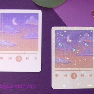 Aesthetic Lofi Sticker: Music Player | Holographic or Matte Vinyl ...