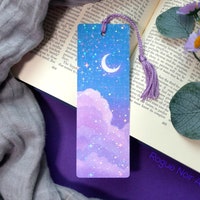 Blue Sky Hand Painted Bookmark - Etsy