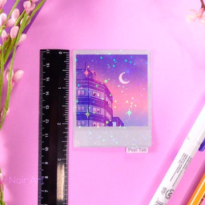 Holographic Aesthetic Sticker: Lofi Sky | Polaroid Stickers | for ...