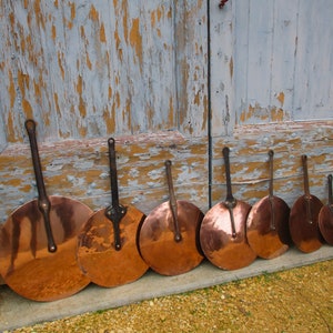 Antique French Copper Lids /set of 7 - Etsy