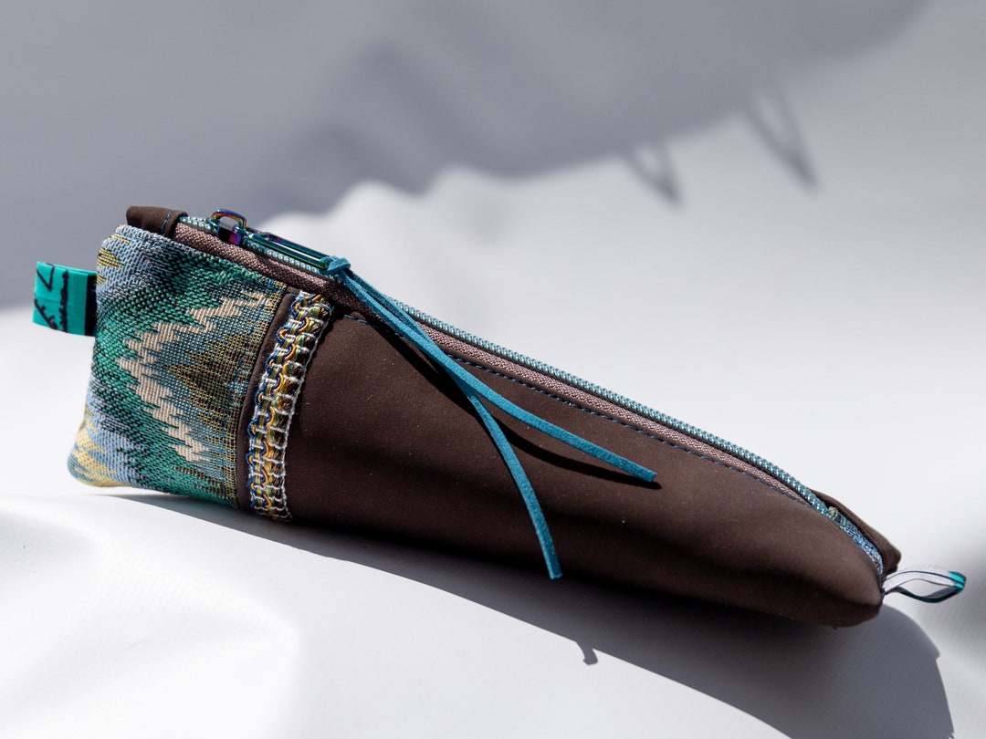 Sphinx Pencil Case for Back to School in Jacquard and Faux Suede, With ...