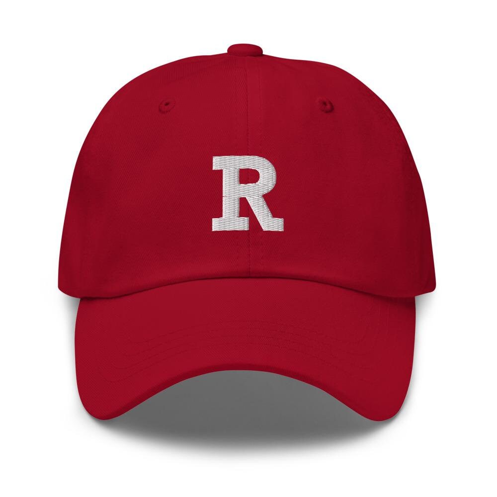 Letter R Unisex Twill Hat, Stitch Letter R Block Font, Embroidered Dad ...