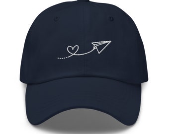 PAPER AIRPLANE Baseball Hat Embroidered Dad Cap Travel - Etsy