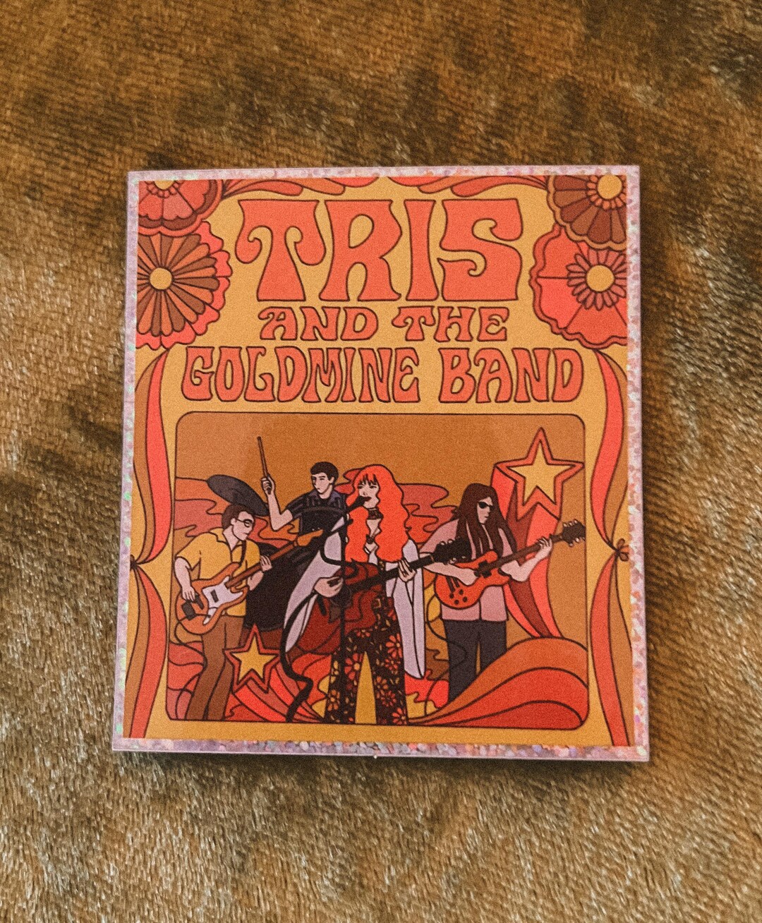 Tris & the Goldmine Band Sparkly 70s Rock and Roll Sparkle Sticker - Etsy