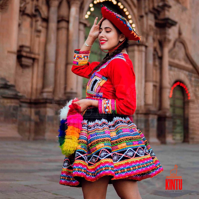 Handmade Peruvian Dance Costume: Embroidered 'valicha' Dress, Cusco - Etsy