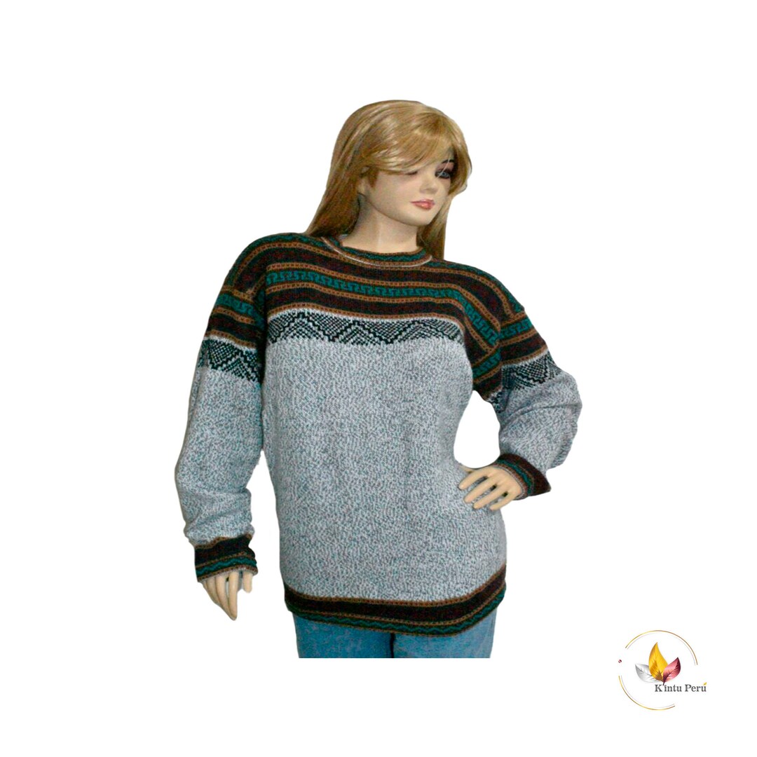 Handwoven Peruvian Alpaca Sweater: Inca Design, Hypoallergenic - Etsy
