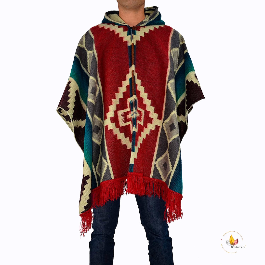 Peruvian Poncho With Inca Designs / Ponchos Woven From Alpaca - Etsy