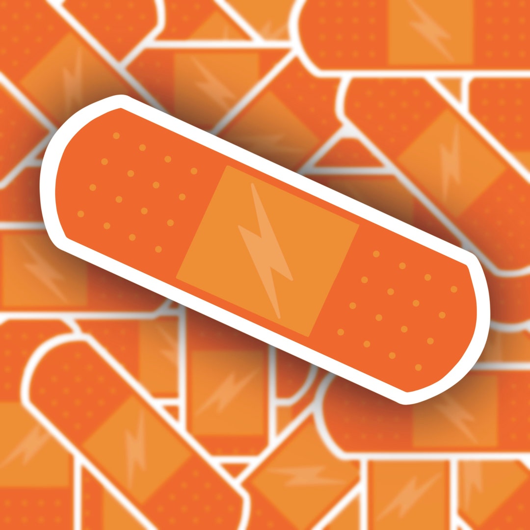 Orange Lightning Bolt Bandage Sticker / Bandage Sticker / Sticker ...
