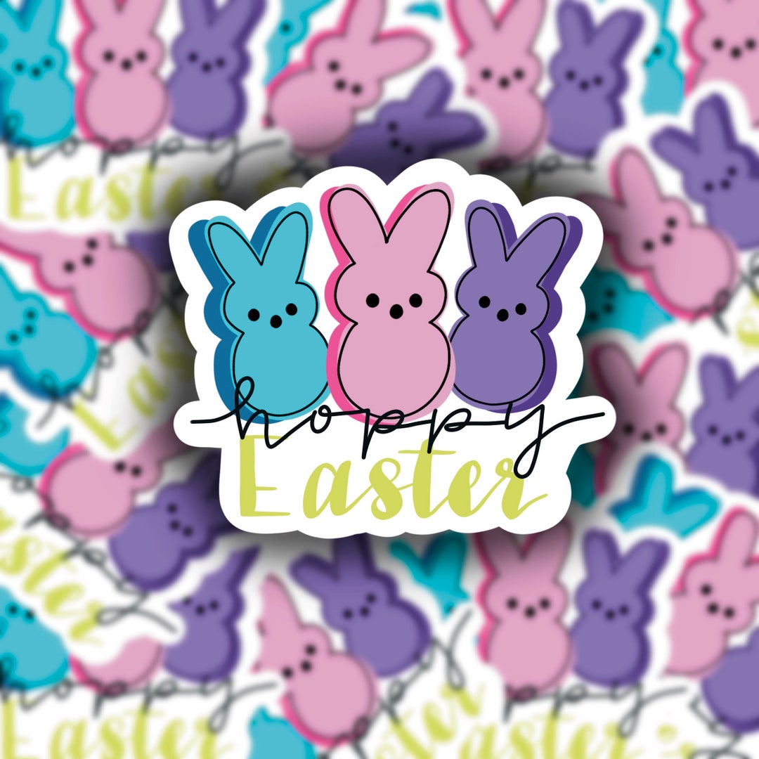Hoppy Easter Sticker / Laptop Stickers / Laptop Decal / Tumbler Sticker ...