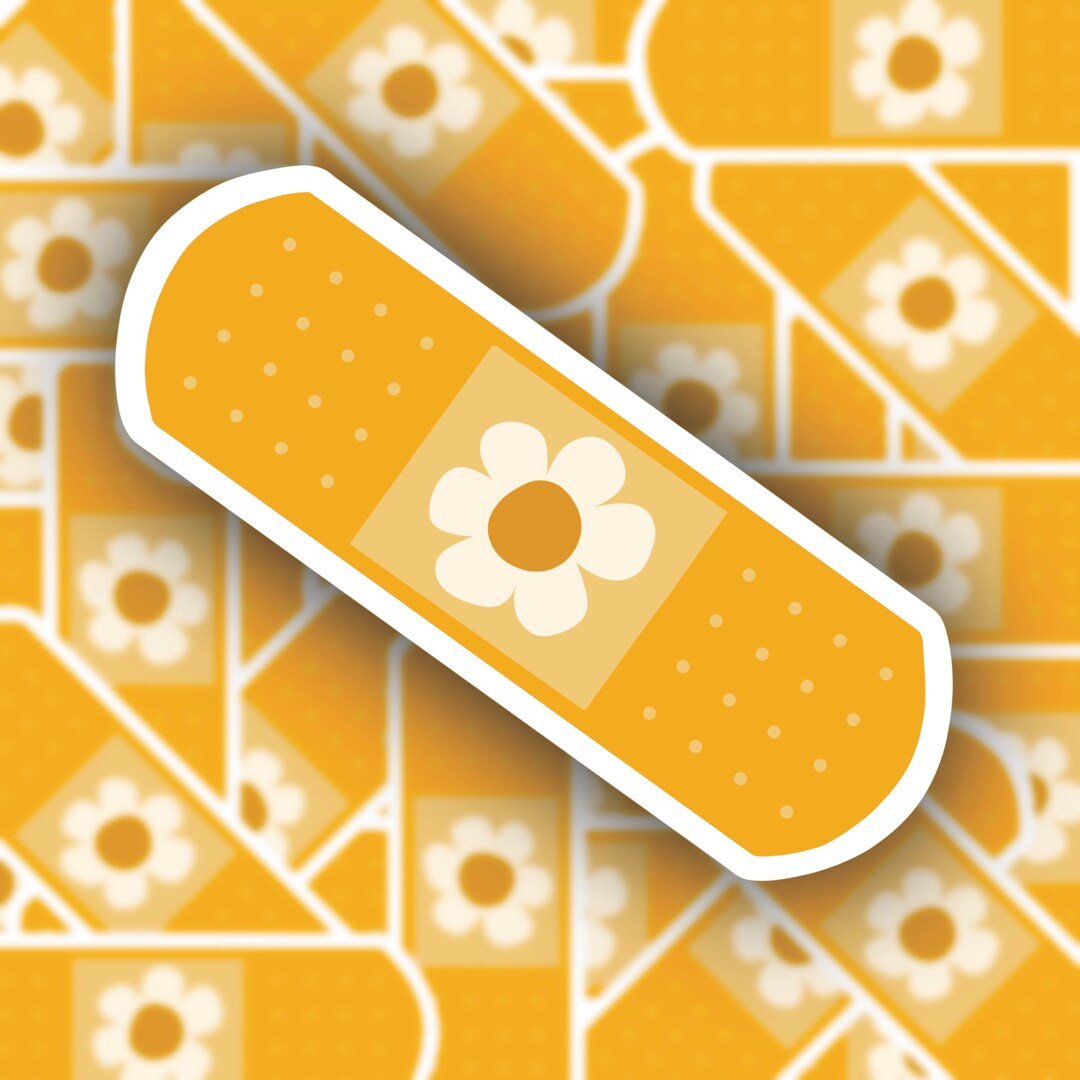 Yellow Daisy Bandage Sticker / Bandage Sticker / Bandage / Sticker ...
