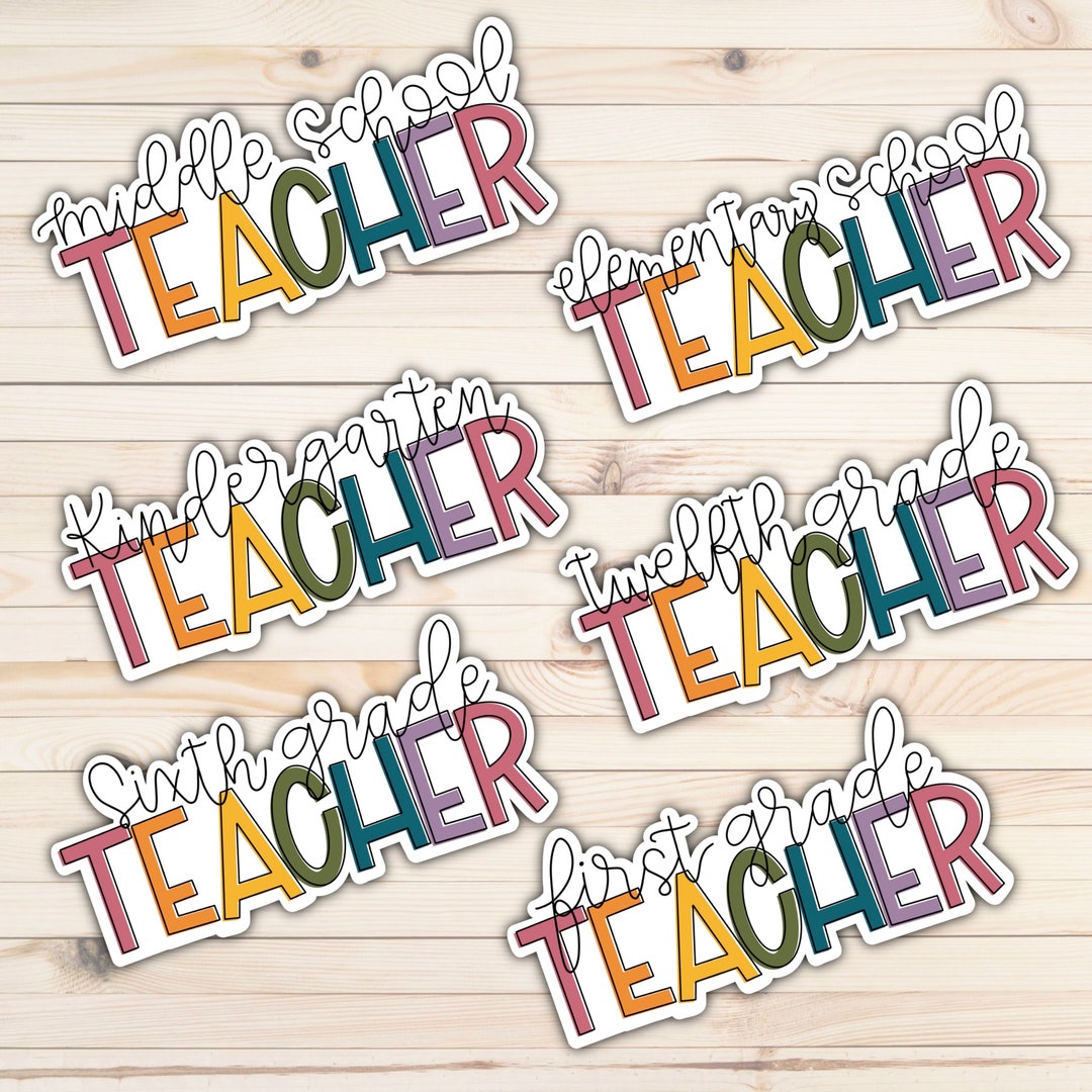 Grade Level Teacher Sticker / Teacher Sticker / Grade Level Sticker ...