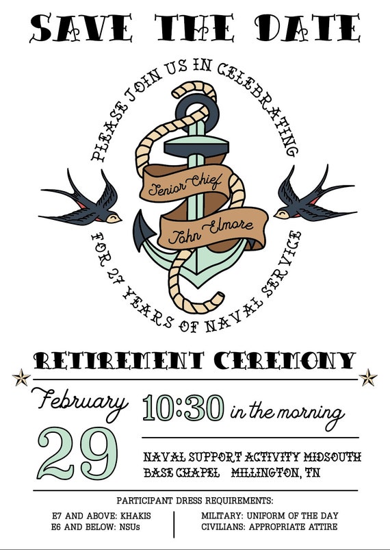 Navy Retirement Invitations Examples