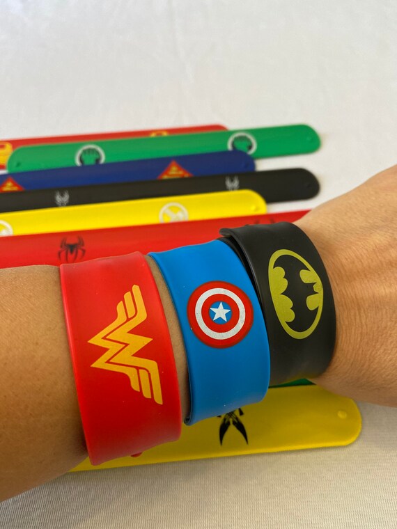 Super hero slap bracelets super hero party party favors | Etsy