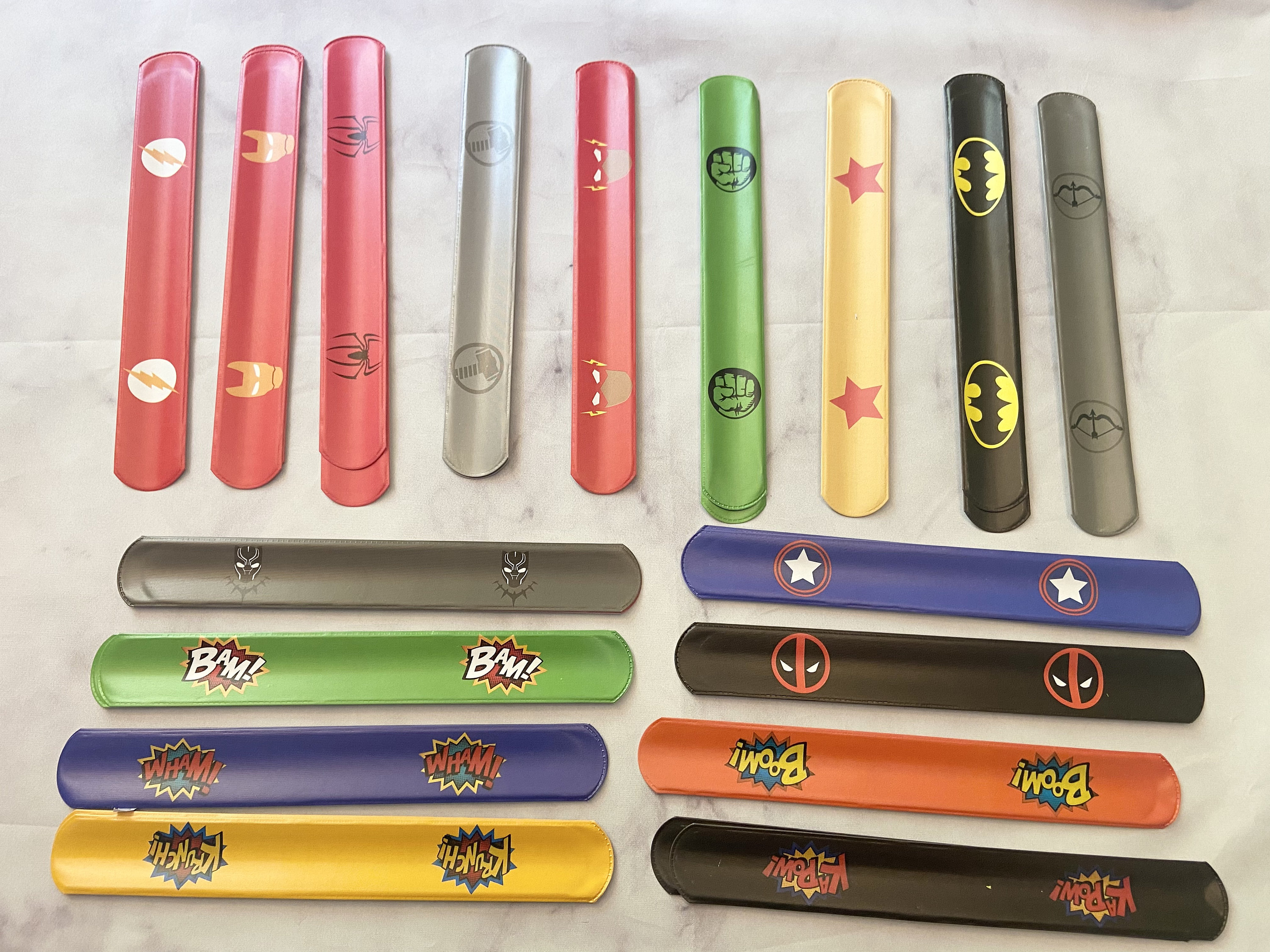 Super Hero Slap Bracelets Super Hero Party Party Favors - Etsy
