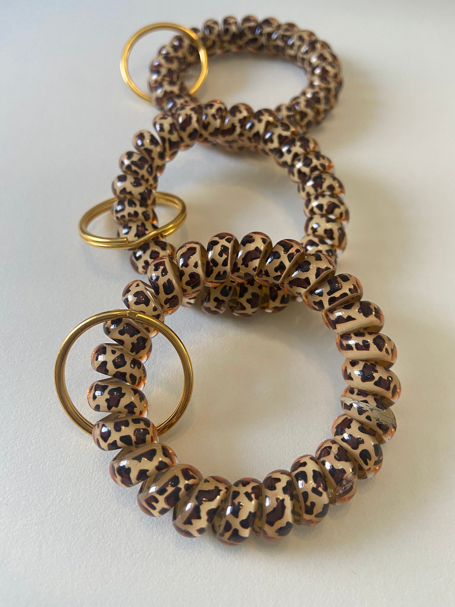 Keychain, Coil Hair Tie, Keychain Bracelet, Stretchy Bracelet, Animal ...