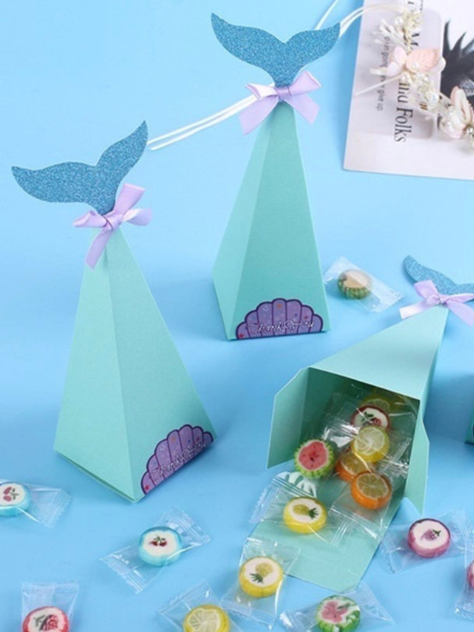 Mermaid Candy Box, Mermaid Party Favors, Candy Bag, Candy Box, Mermaid ...