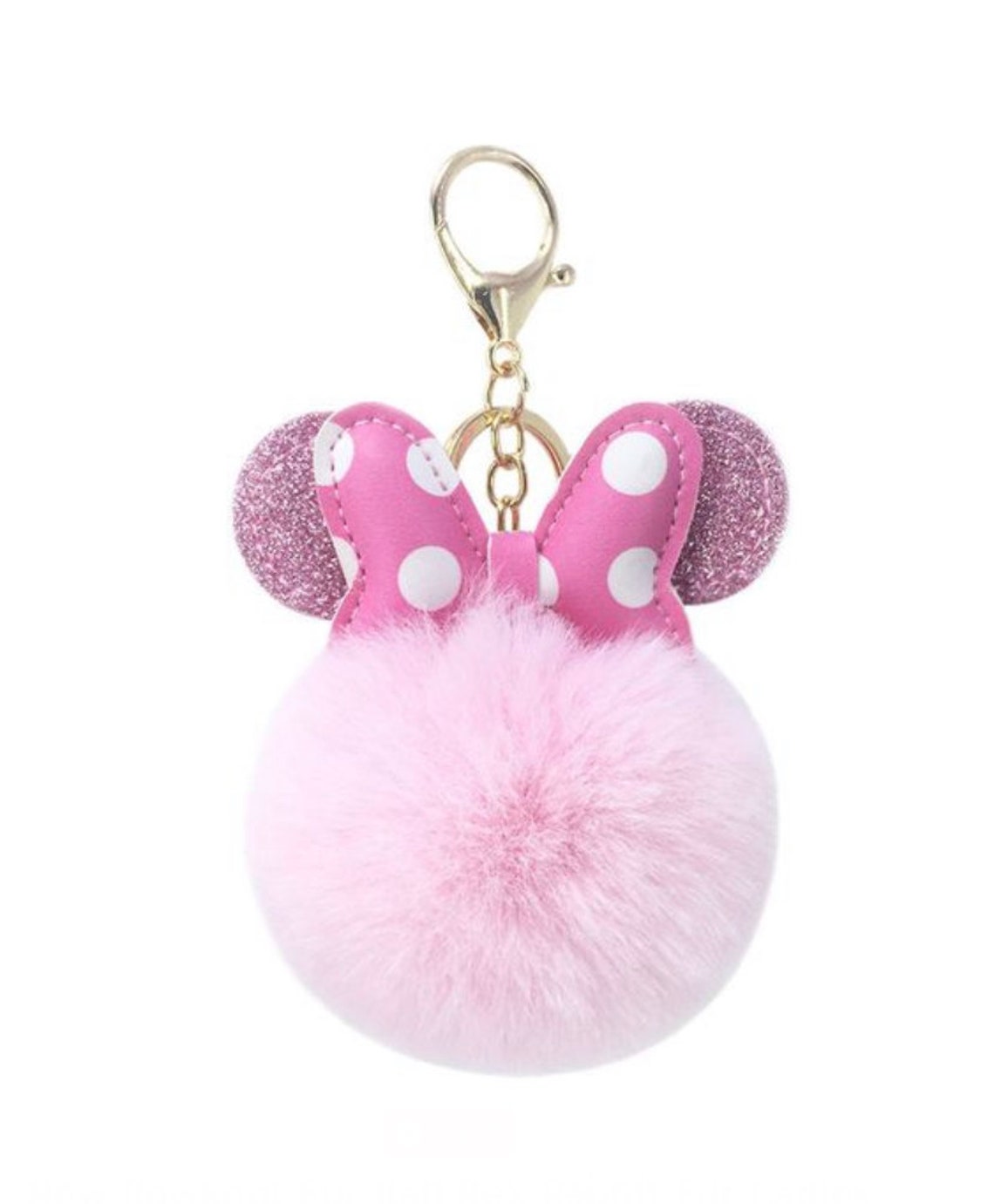 Keychain Minnie Mouse Ears keychain Pom Pom Minnie ears | Etsy