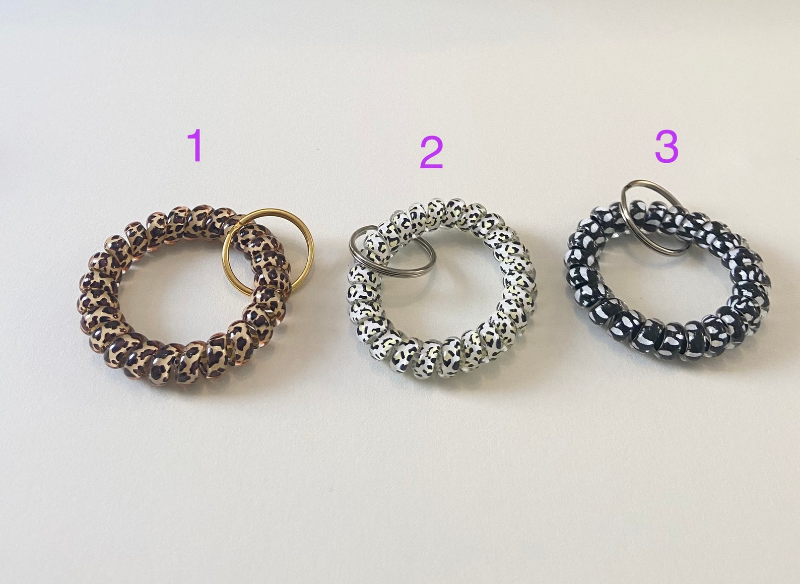 Keychain, Coil Hair Tie, Keychain Bracelet, Stretchy Bracelet, Animal ...