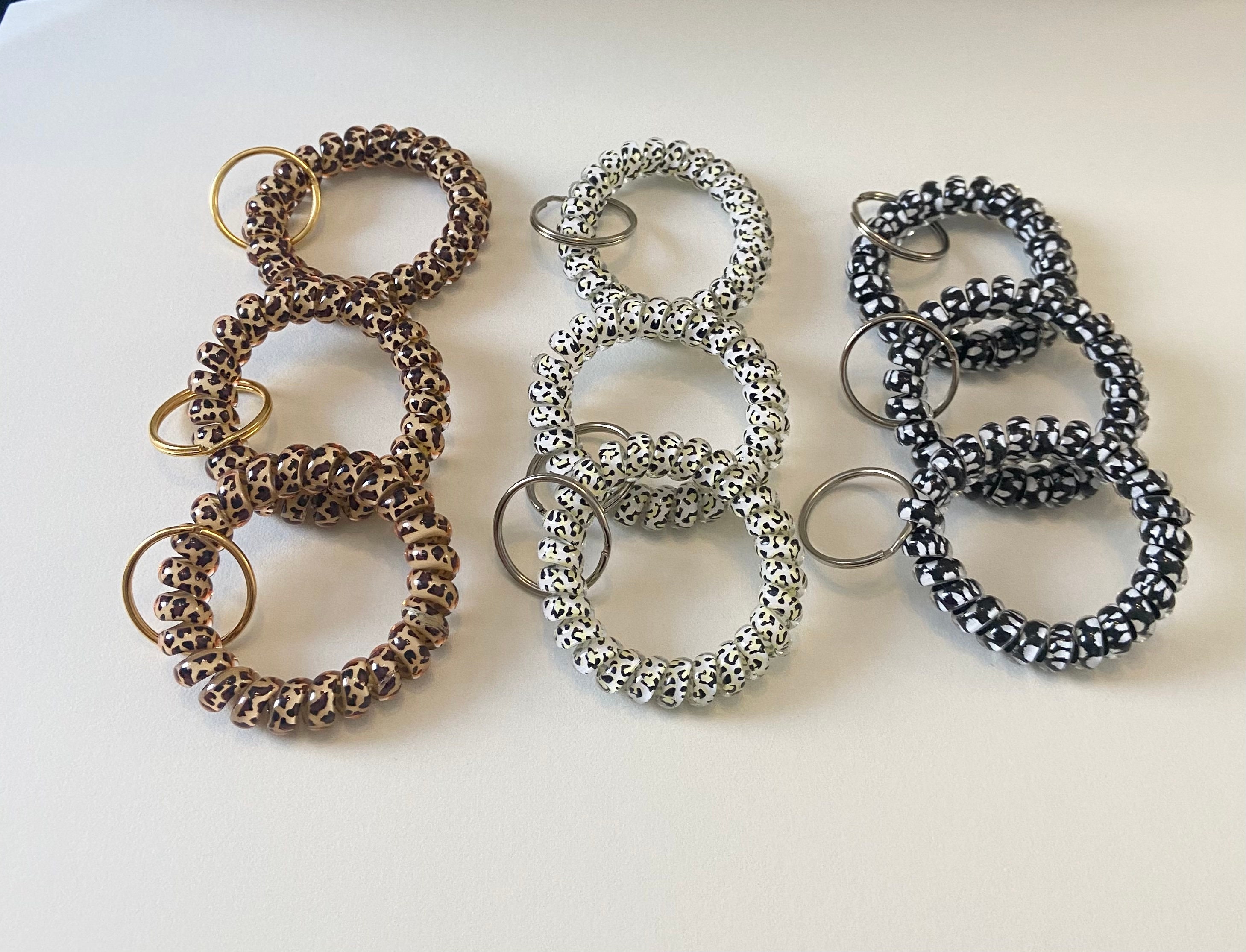 Keychain, Coil Hair Tie, Keychain Bracelet, Stretchy Bracelet, Animal ...