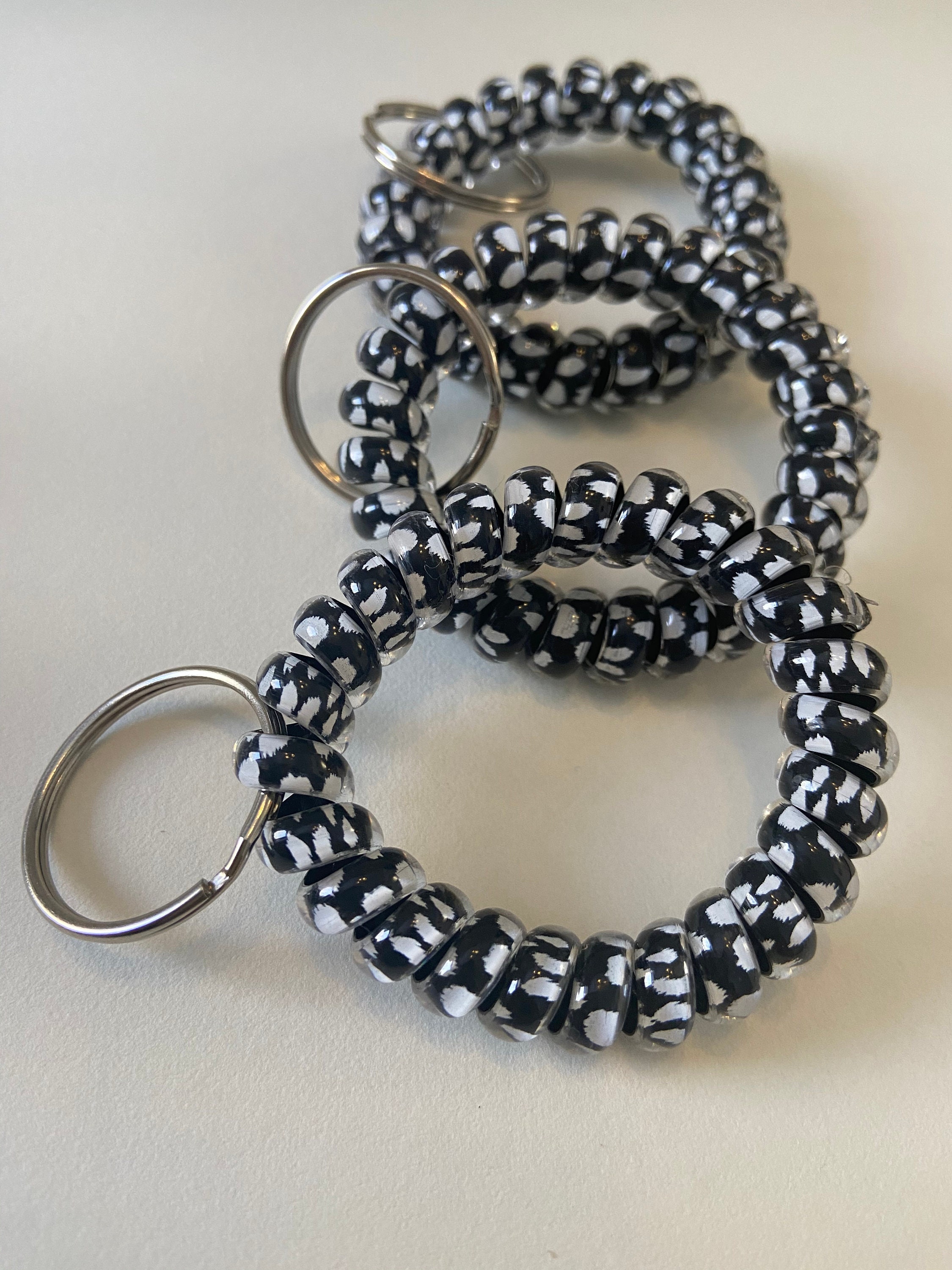 Keychain, Coil Hair Tie, Keychain Bracelet, Stretchy Bracelet, Animal ...