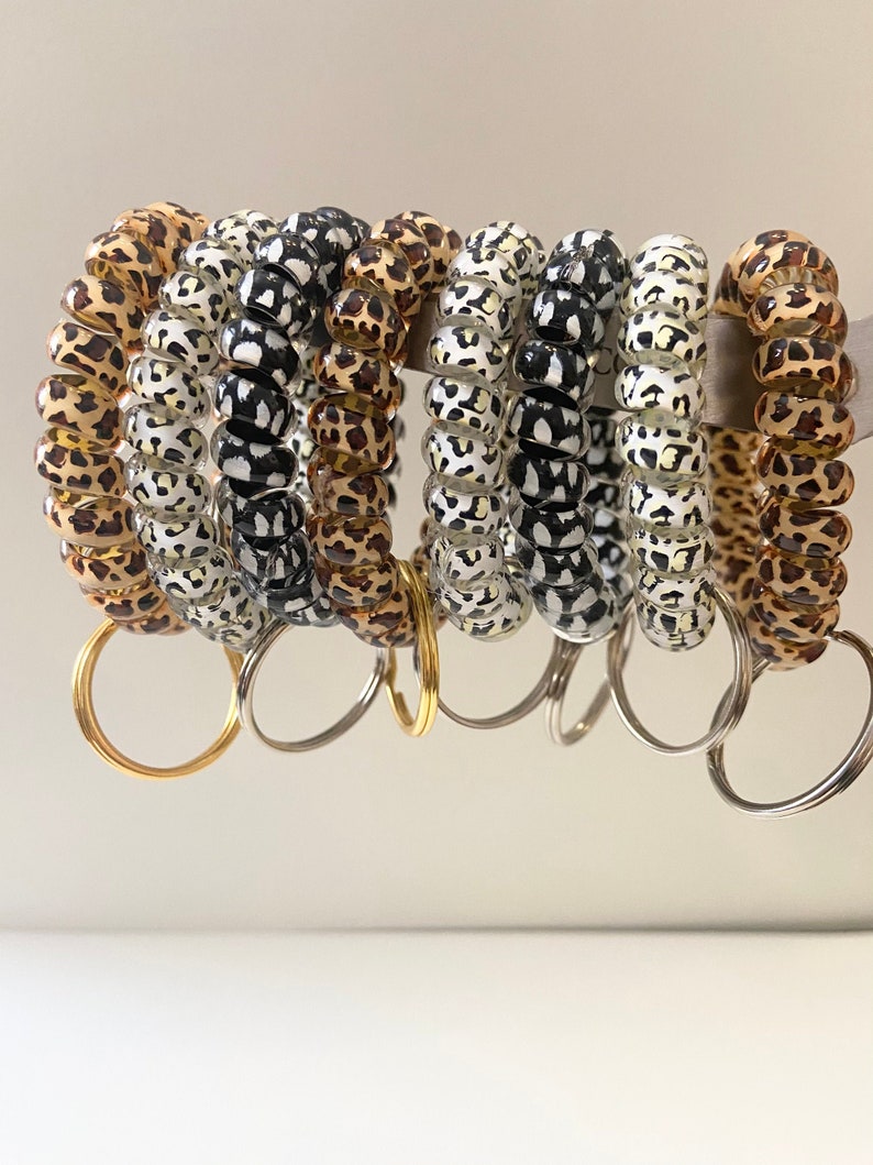Keychain Coil Hair Tie Keychain Bracelet Stretchy Bracelet | Etsy
