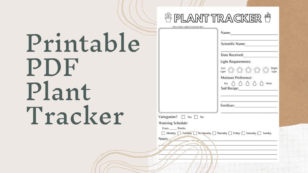 Plant Tracker Printable - Etsy
