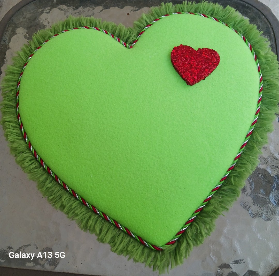Green Monster Felt Heart Christmas Wreath Attachment - Etsy