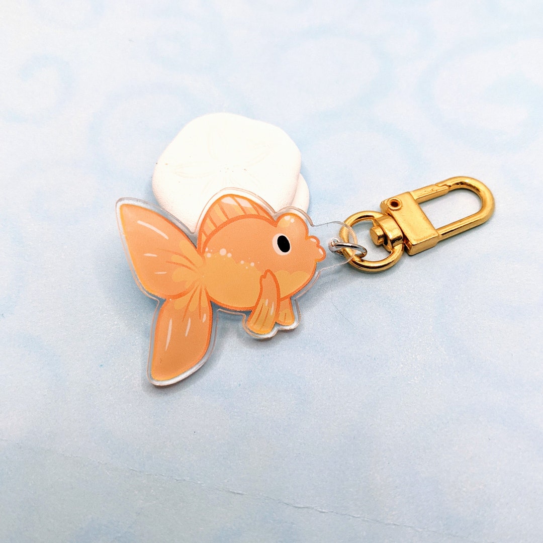 1.25 Yellow Ranchu Goldfish Acrylic Keychain, One-sided - Etsy