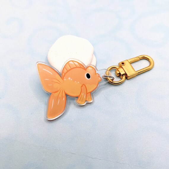 1.25 Yellow Ranchu Goldfish Acrylic Keychain One-sided | Etsy