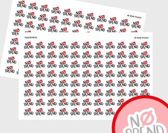 No Spend Stickers | Etsy