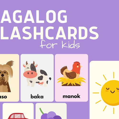 Tagalog Flash Cards for Kids Filipino Educational Flash Cards - Etsy