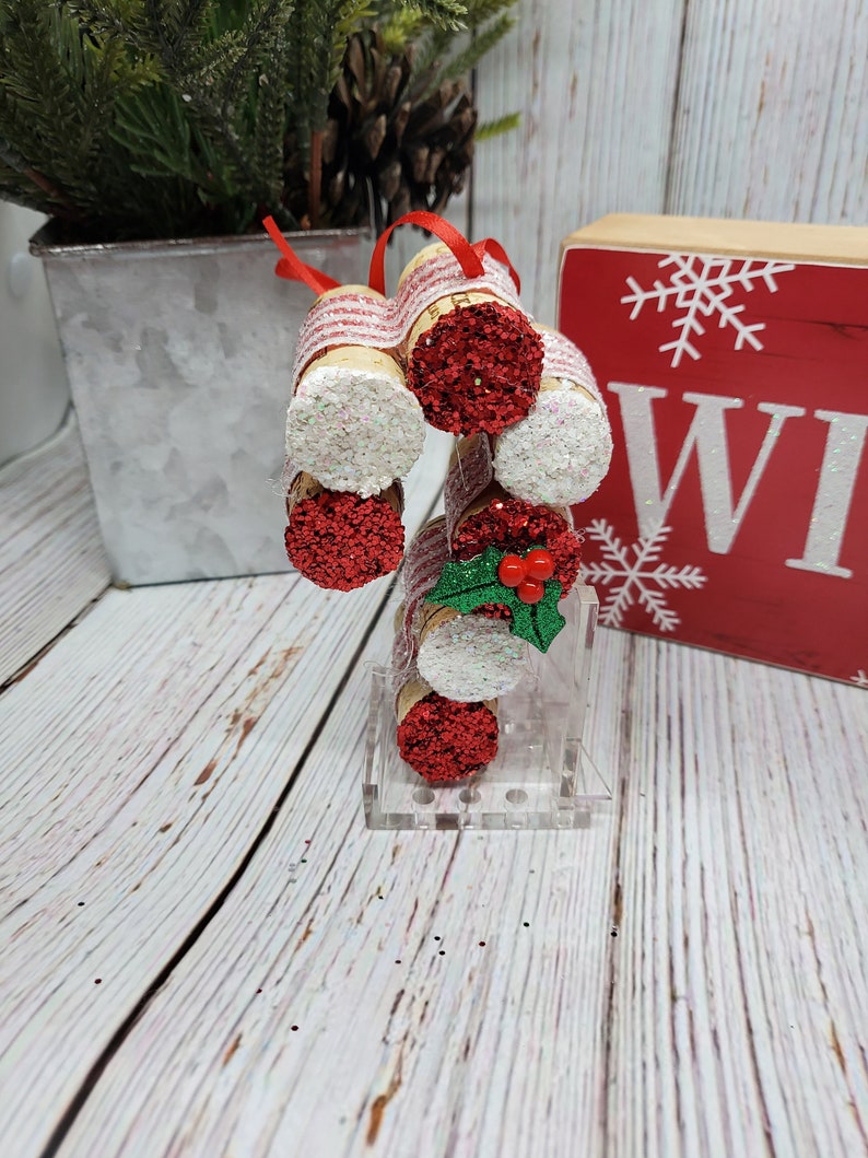 Candy Cane Cork Ornament - Etsy