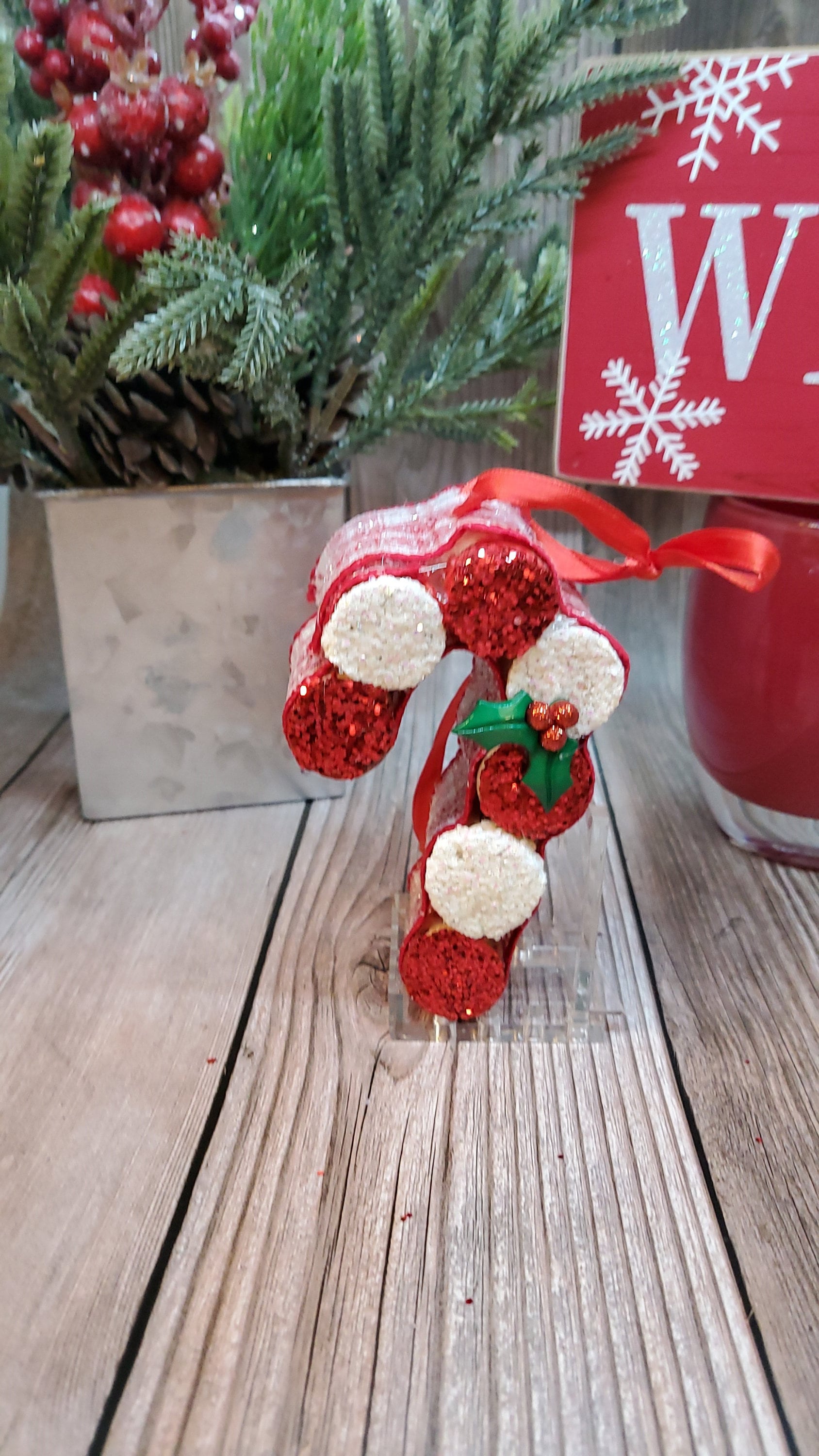 Candy Cane Cork Ornament - Etsy