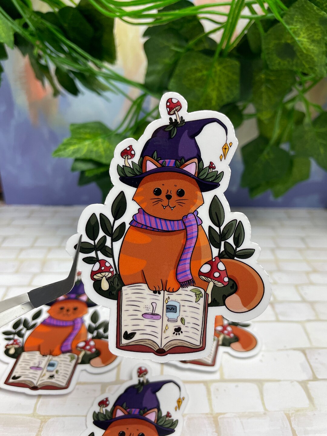 Witchy Spell Casting Kitty Vinyl Sticker - Etsy