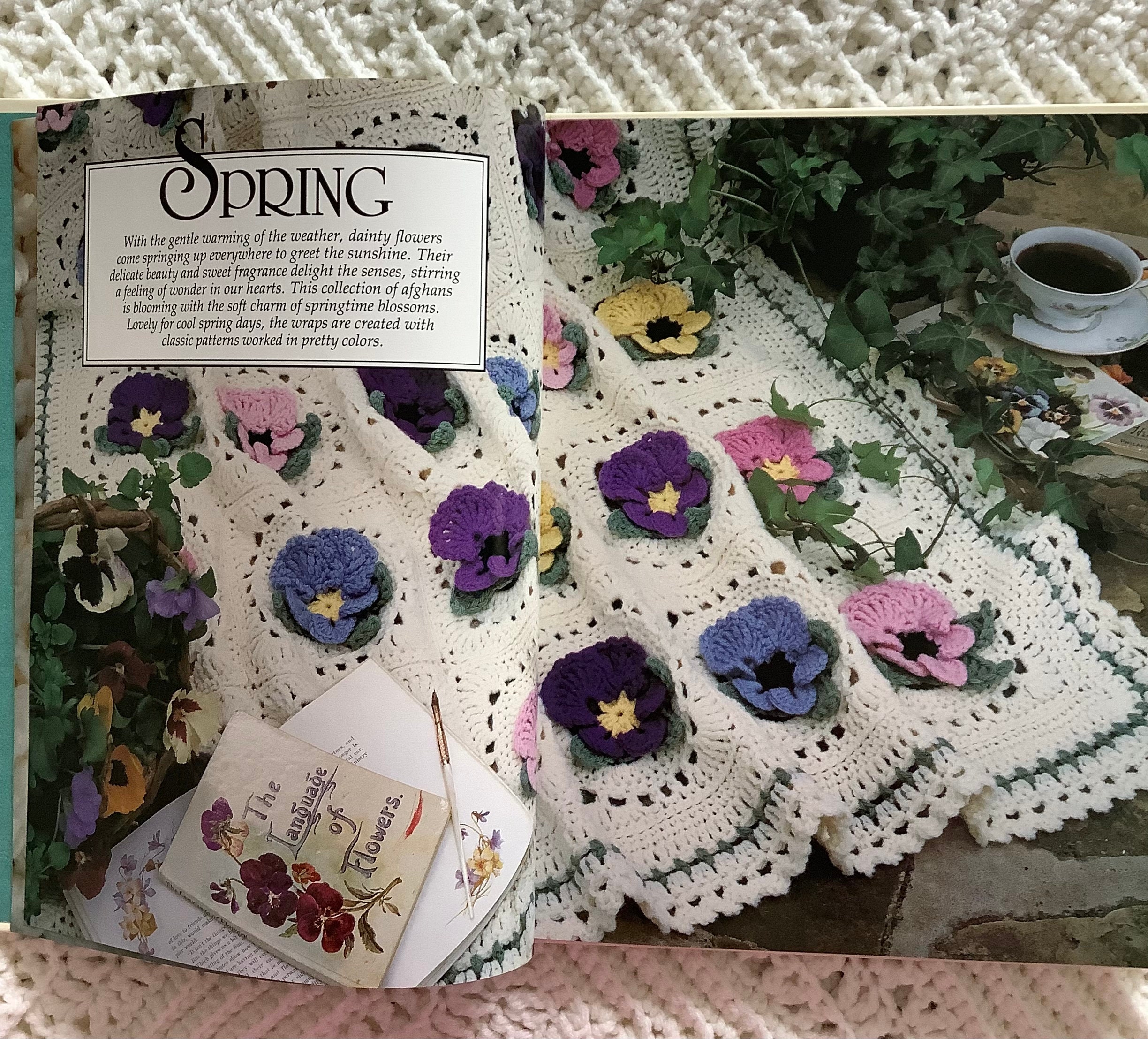 Afghans Lot of 2 Vintage Crochet Booklets Red Heart, Crochet Treasury ...