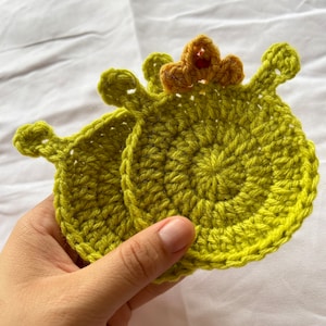 Crochet Shrek Coasters / Shrek Coasters / Shrek - Etsy