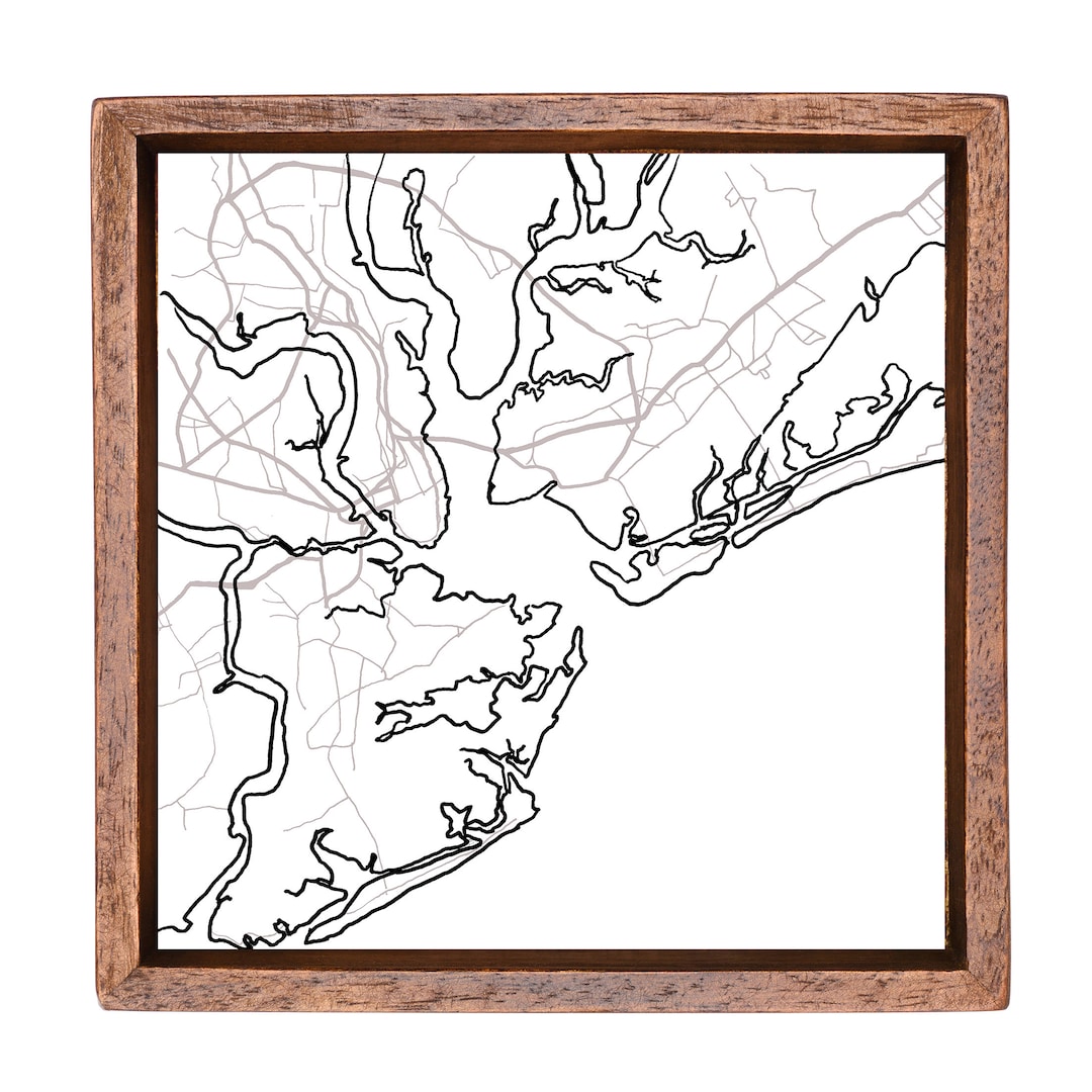 Charleston, SC Line Drawing Map - Etsy