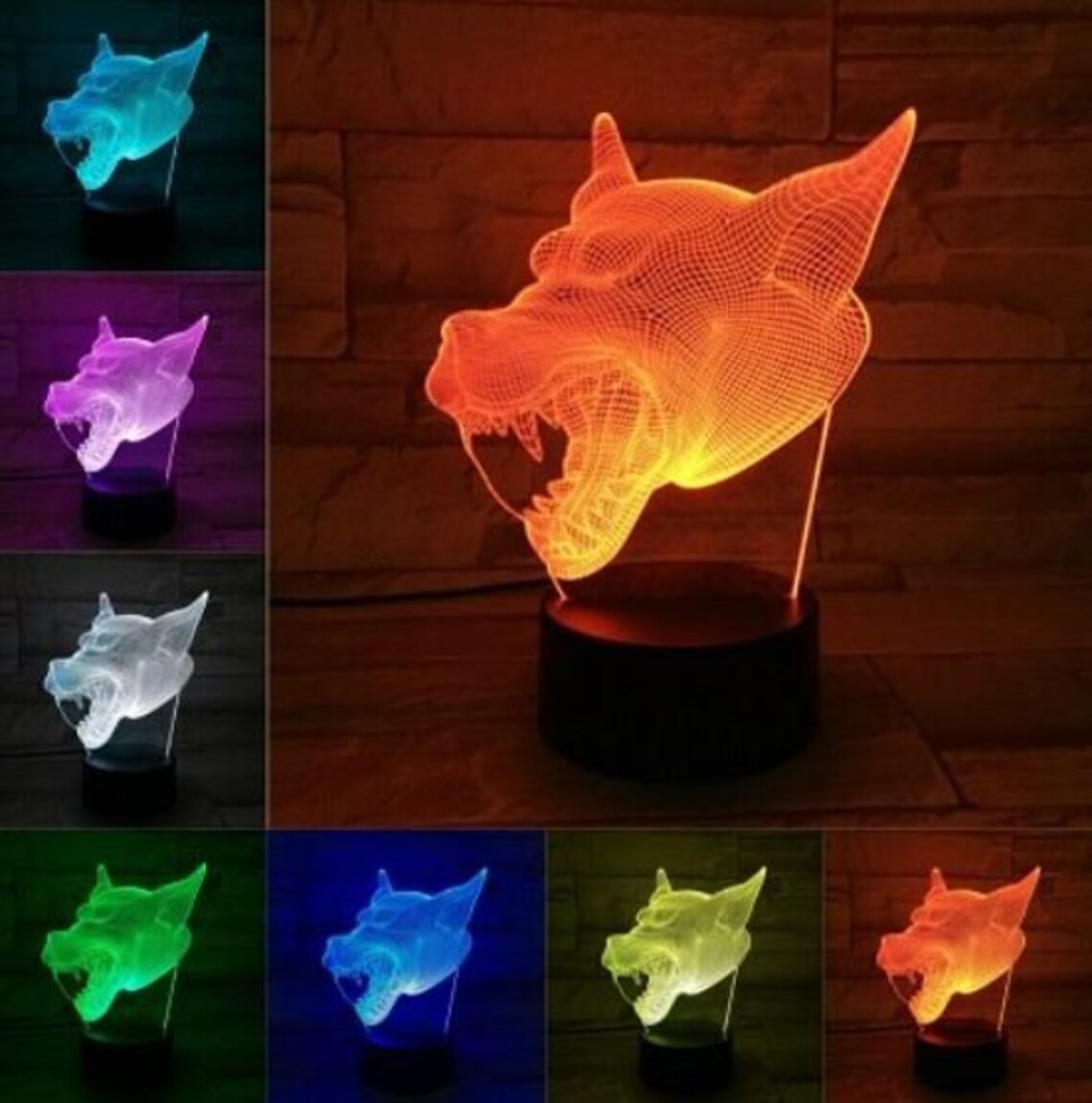 Wolf Led 3D Animal Night Light Wolf Decor Animal Decor | Etsy
