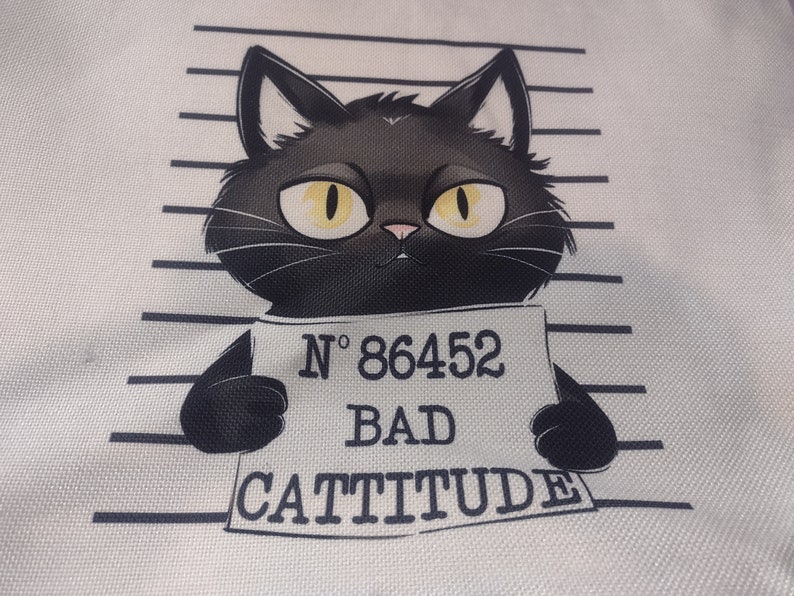 Reusable Canvas Tote Bag - Cattitude -cat Tote Bag - Funny Cat Gift ...
