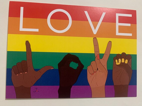 Love Sign Greeting Card 5x7 blank Inside | Etsy