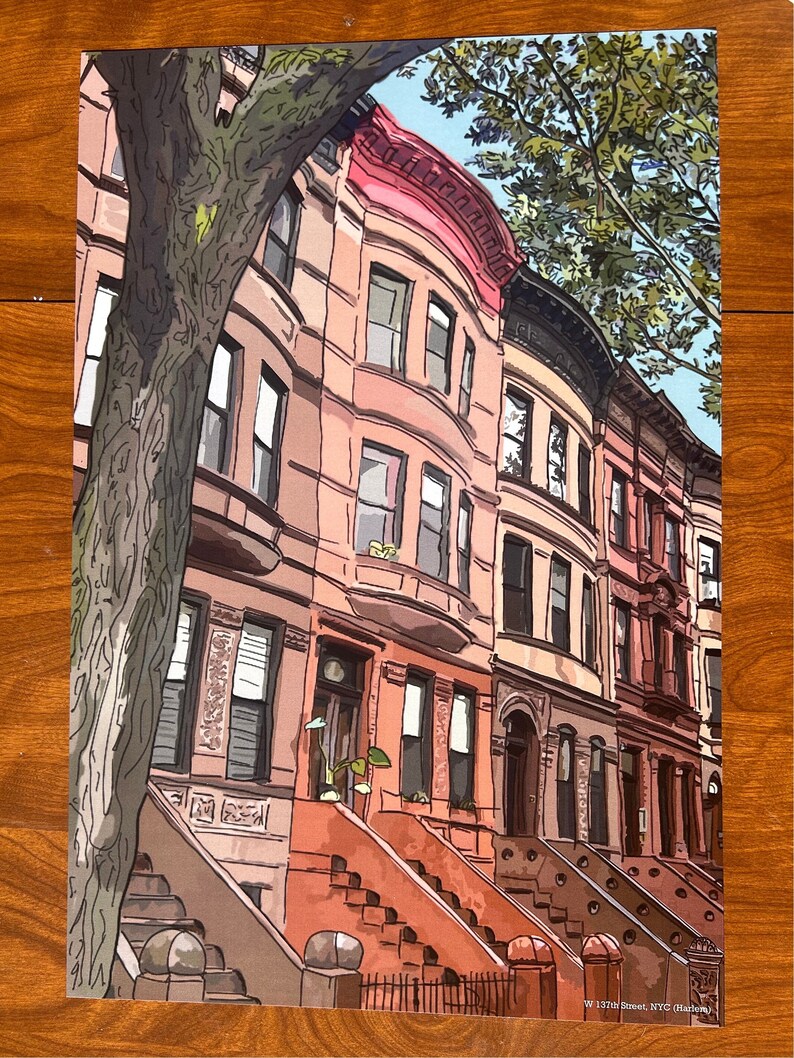 Harlem Brownstones 12x18 Poster - Unframed - Etsy