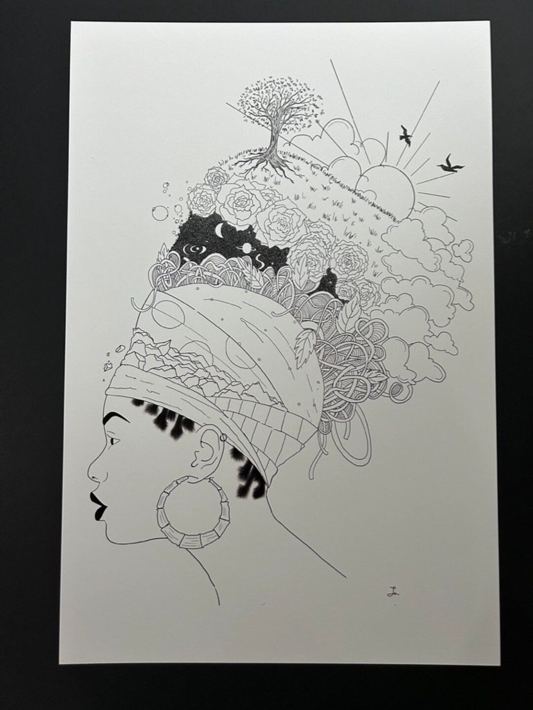 Nature's Head Wrap 12 X 18 Poster (unframed Print) - Etsy