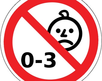 Small Parts Warning Stickers Not Suitable for Children Under Three ...