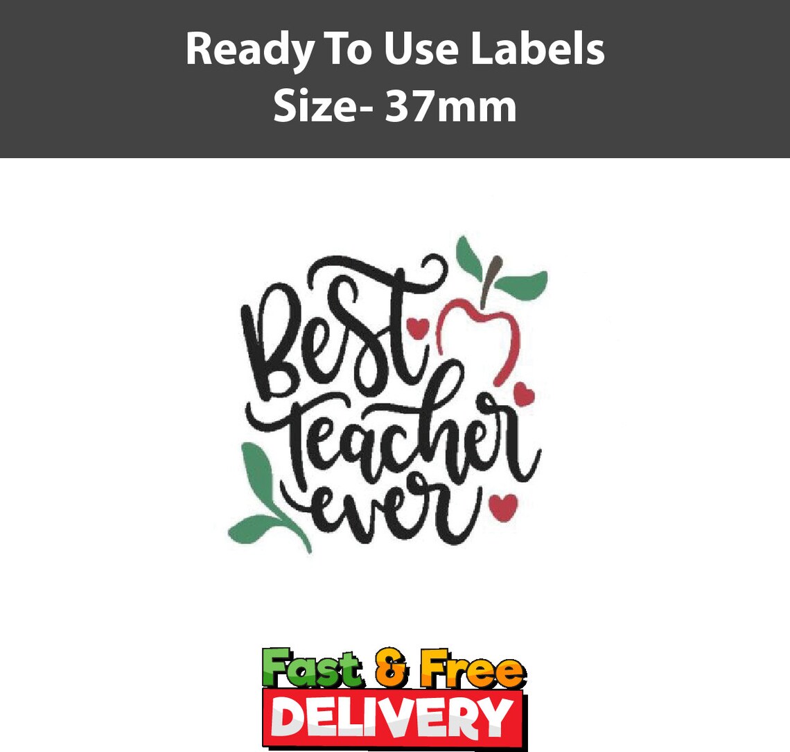 300 Round Best Teacher Ever Labels Fun Teacher Stickers for Homemade ...