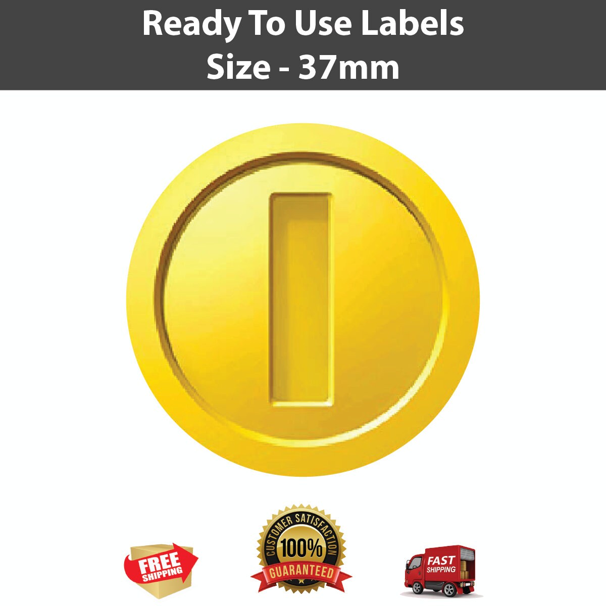 300 Super Mario Gold Coin Stickers Ideal for Chocolate Coins Labels ...