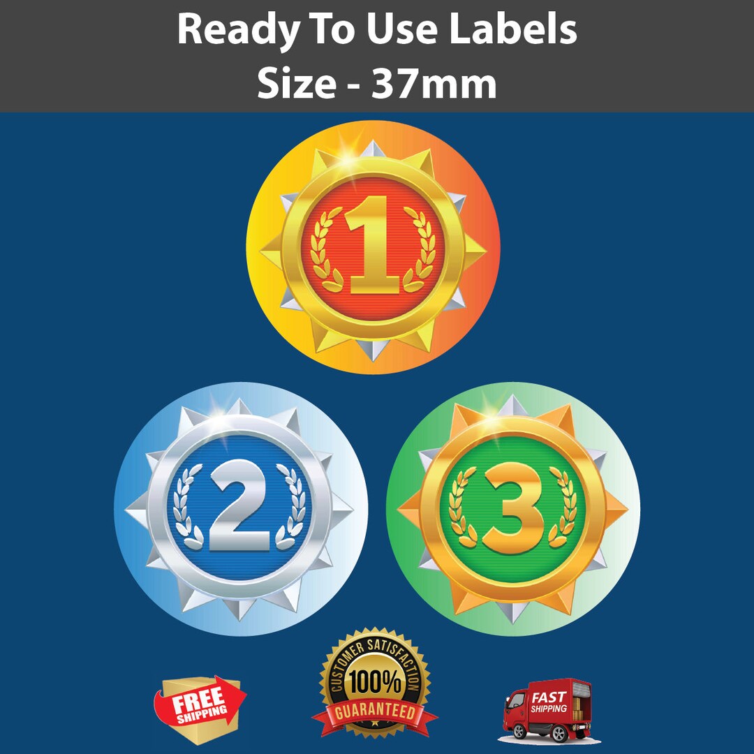 300 Sports Day Reward Stickers 1st, 2nd, 3rd Award Parents Teacher Kids ...