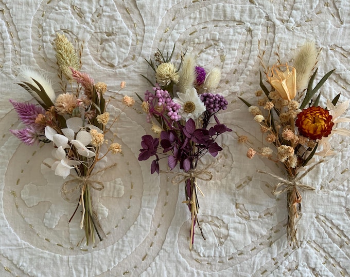 Set of 3 Small Posies, Picnic Table Decor, Gift Boxes, Cake Topper ...