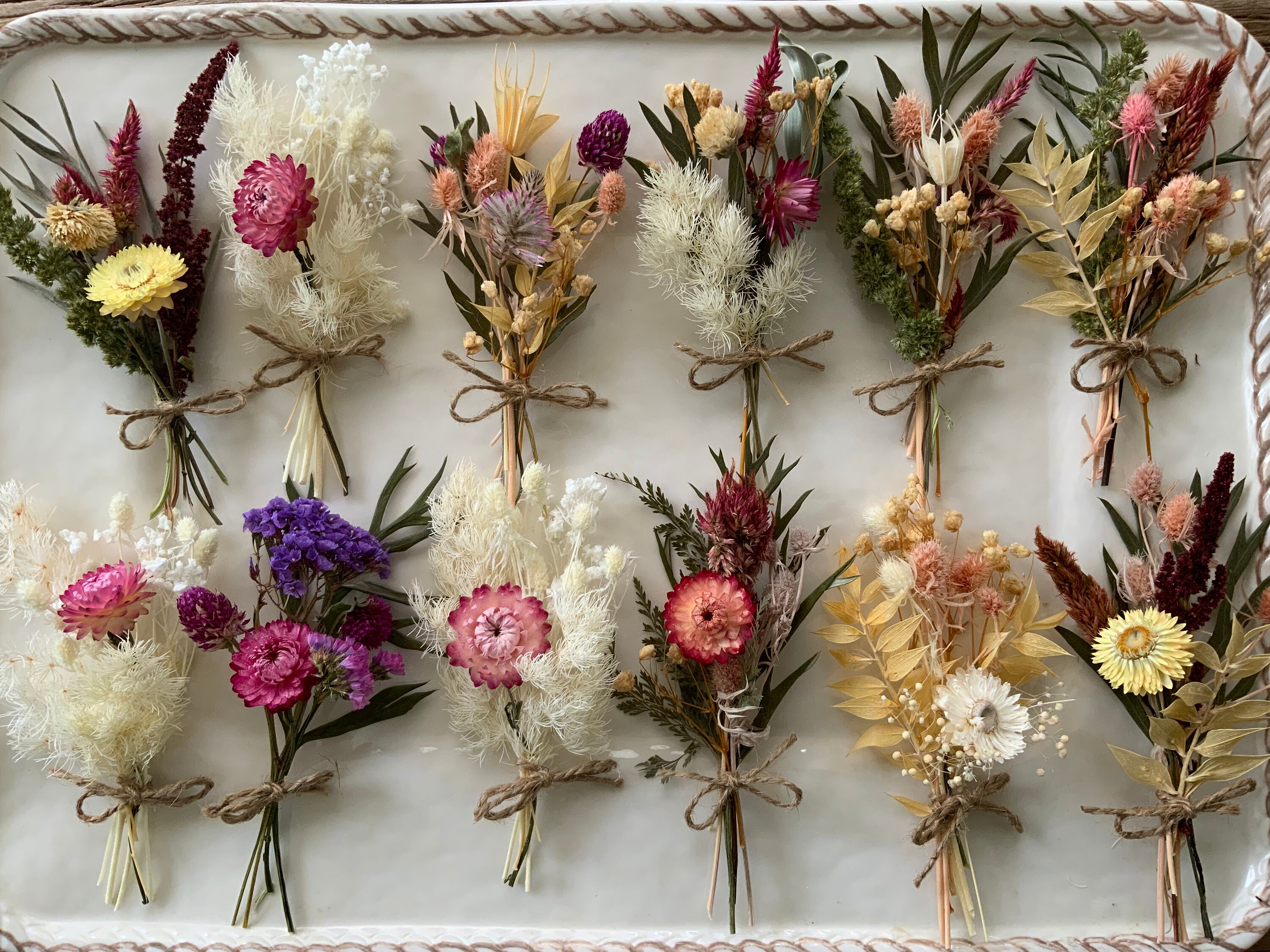 Set of 3 Dried Posies Hamper Decor Party Decor Dried - Etsy Australia